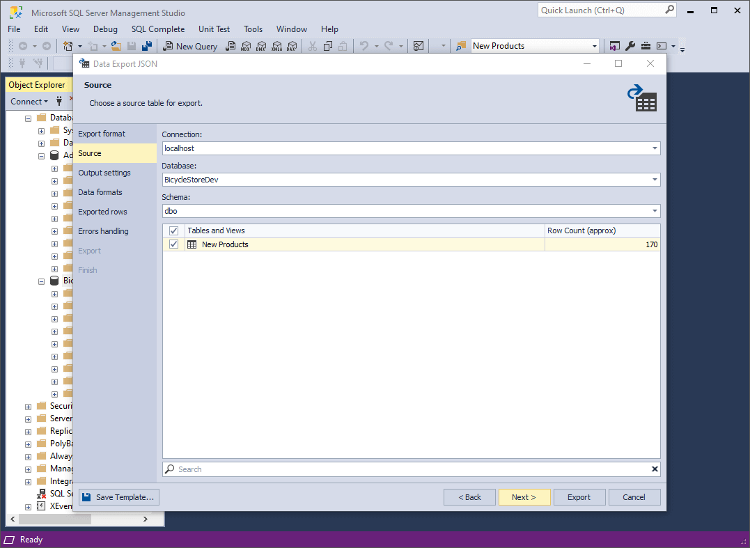 How To Export SQL Server Data To JSON