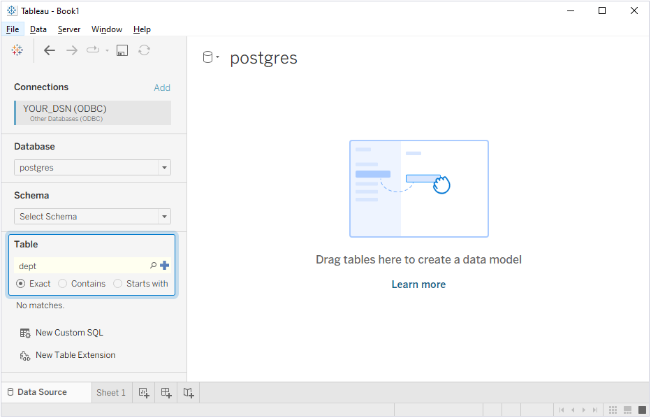 Connect Tableau to PostgreSQL