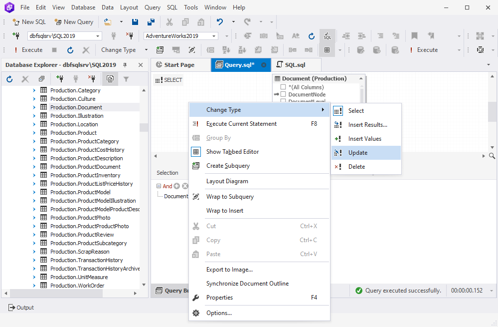Creating A SQL UPDATE Statement