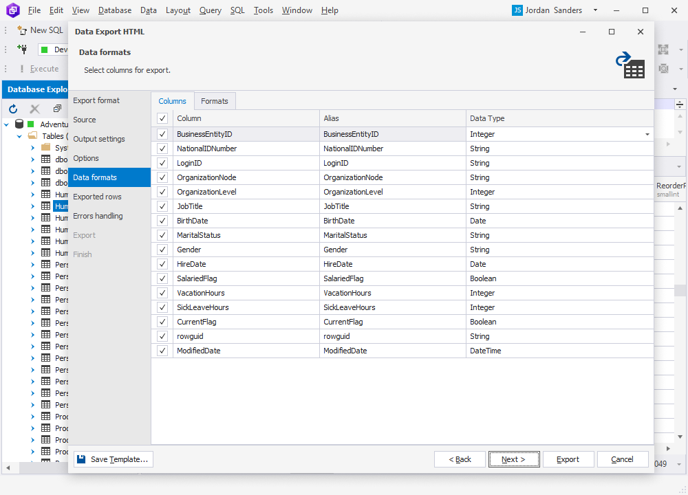 How To Export SQL Server Data To HTML