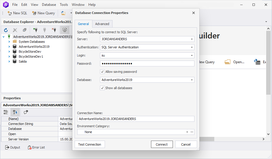 Modifying database connection Modifying database connection