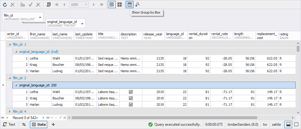 Grouping Data In Grid