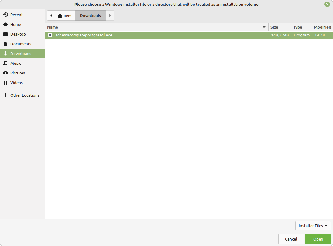 Manual installation of Schema Compare via CrossOver Manual installation of Schema Compare via CrossOver