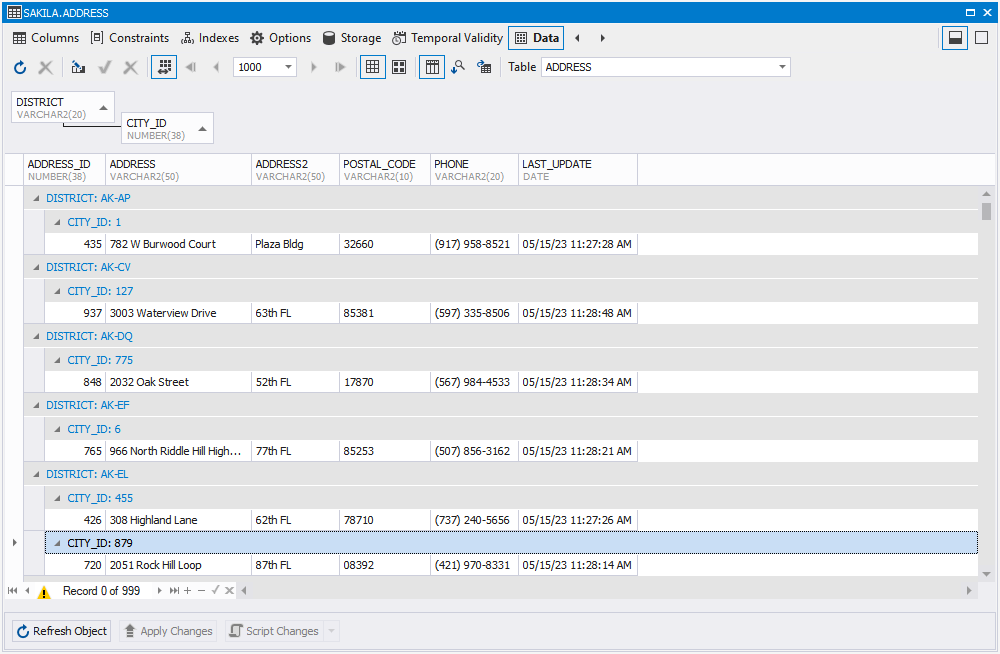 Grouping Data In Grid