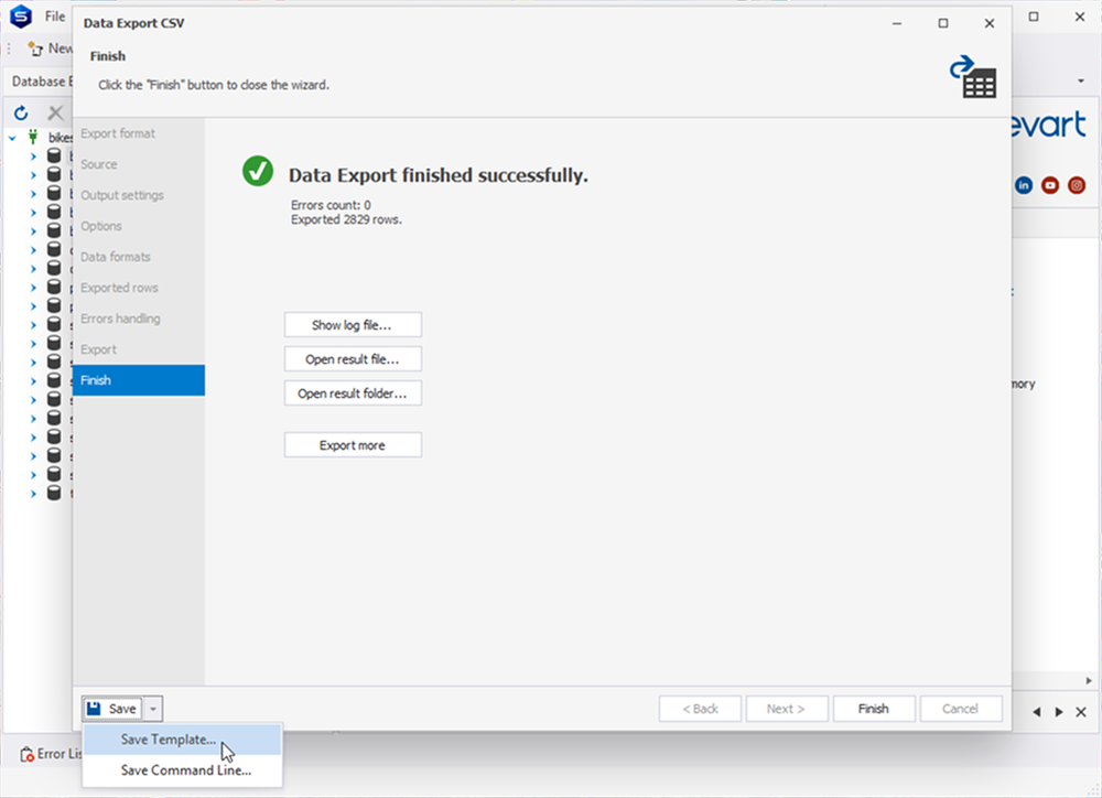 Configure a notification email for data export