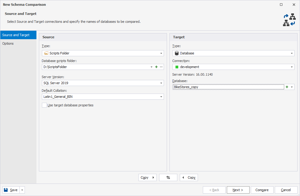 Compare and synchronize scripts folders