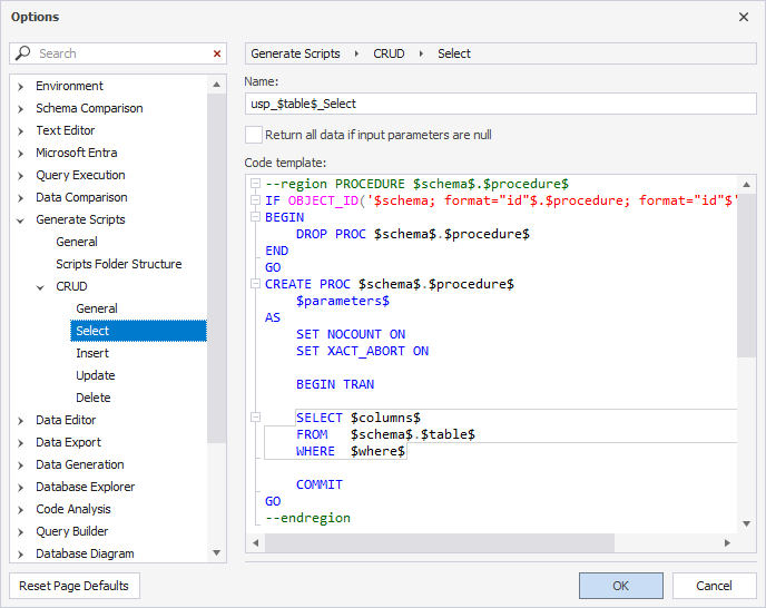 Customize statement templates