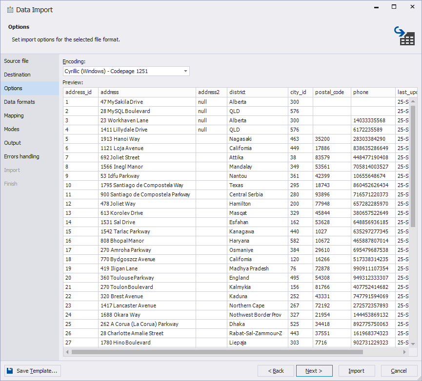 JSON Import
