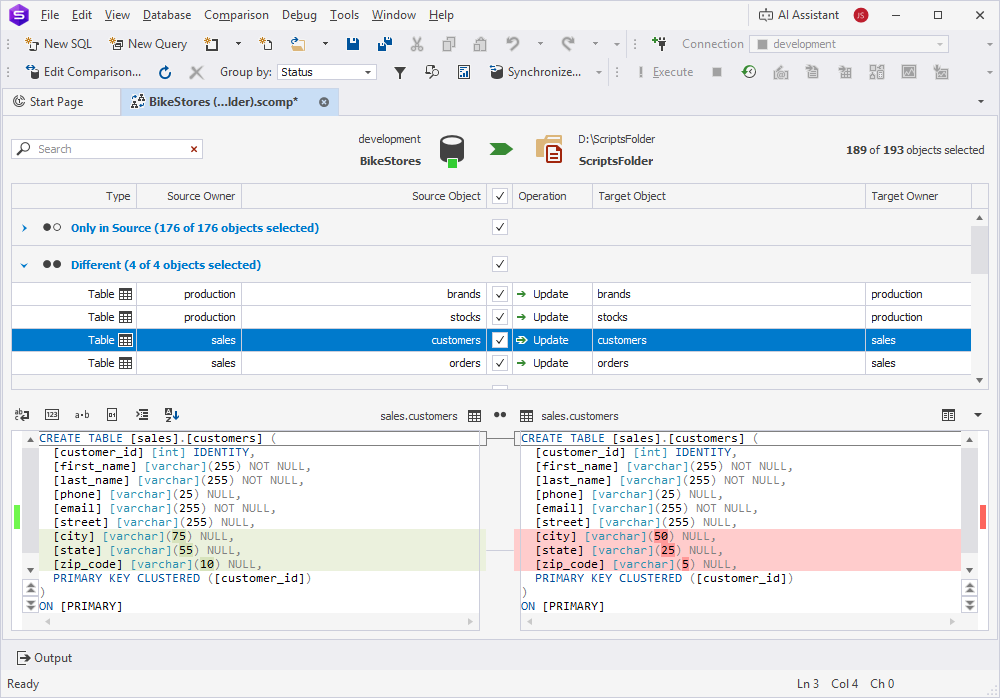 Compare and synchronize scripts folders