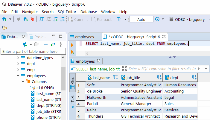 Connecting DBeaver To Google BigQuery Via ODBC Driver