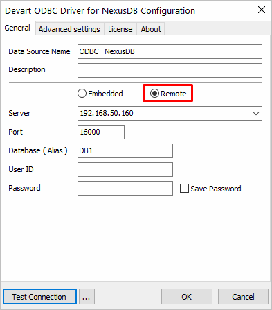 Using in Third-Party Tools - ODBC Driver for NexusDB