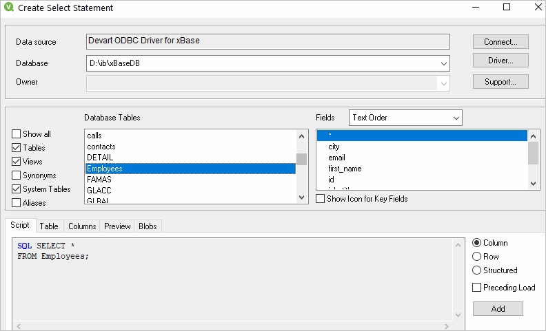 Connecting QlikView to xBase via ODBC Driver Connecting QlikView to xBase via ODBC Driver