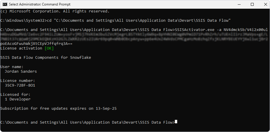 Activation from the Command Line
