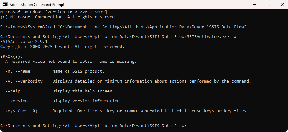Activation from the Command Line