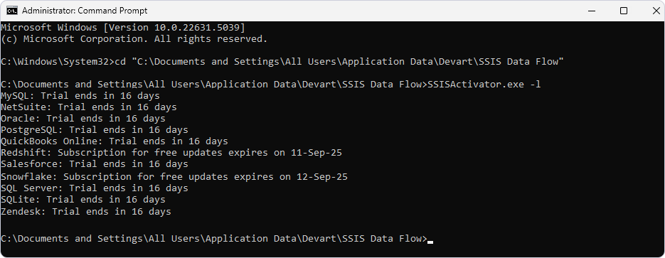 Activation from the Command Line