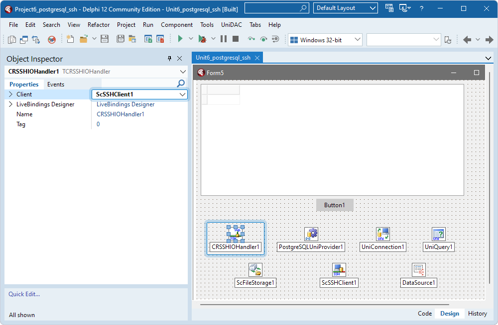 Connecting To Postgresql Through Ssh In Delphi