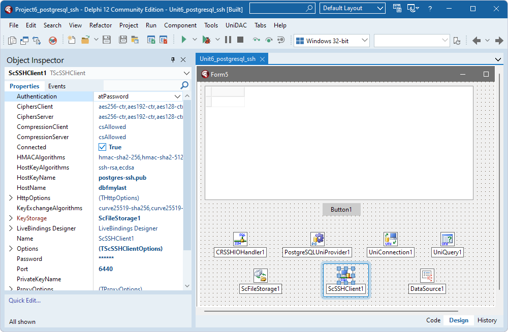 Connecting To Postgresql Through Ssh In Delphi 5400